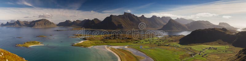 Lofoten mountain view stock image. Image of house, lofoten - 168653157