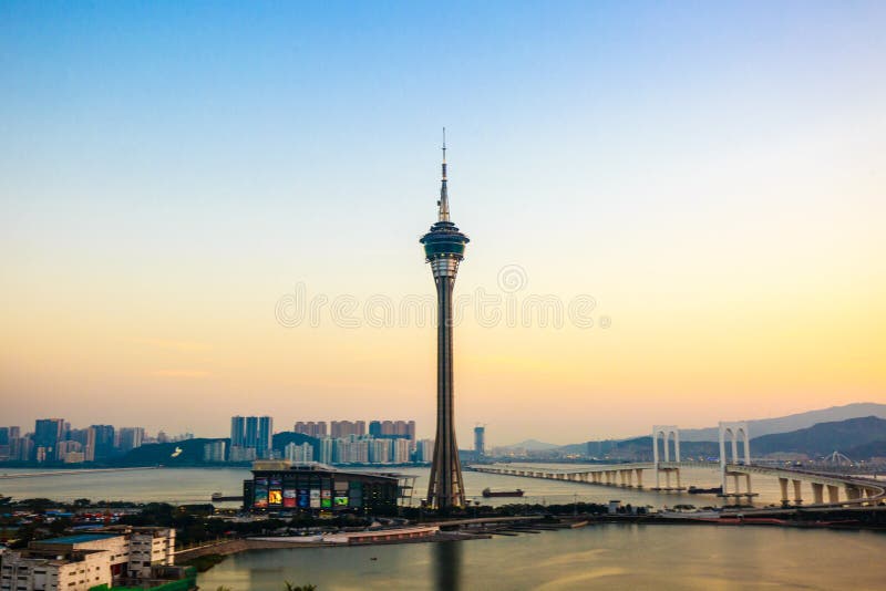 Panorama of Macau city stock image. Image of casino, macao - 62870537