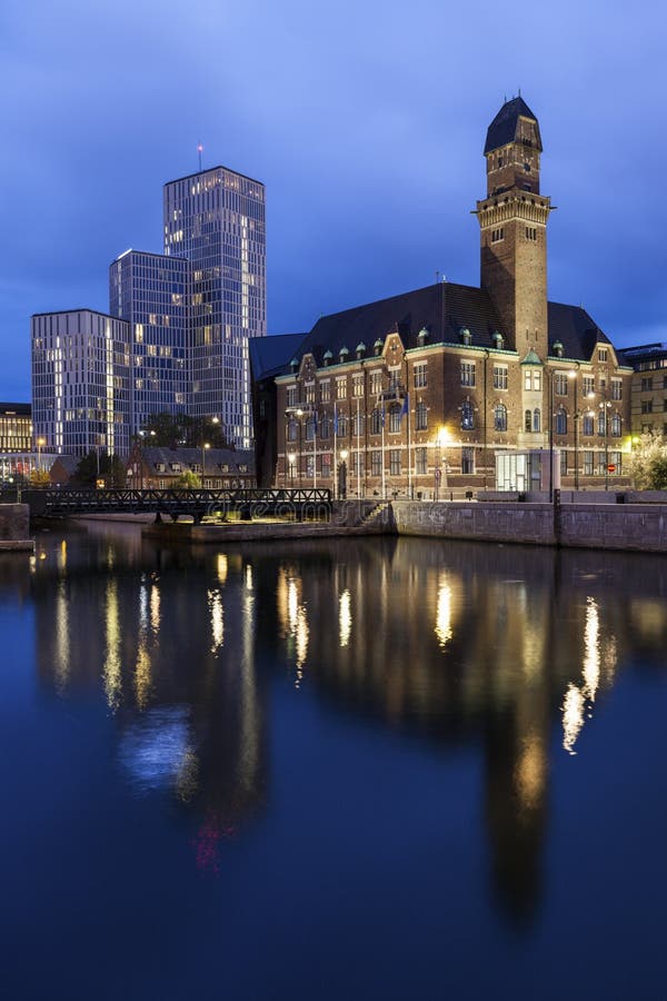 A street in Malmo by night stock photo. Image of scenic - 53765012