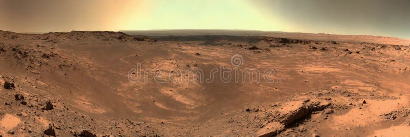 Panorama of Mars. Panoramic View of the Planet Mars Stock Illustration ...