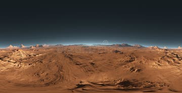 Panorama of Mars Sunset, Environment HDRI Map. Equirectangular ...