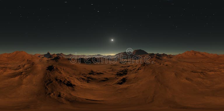 Panorama of Mars Sunset, Environment HDRI Map. Equirectangular ...