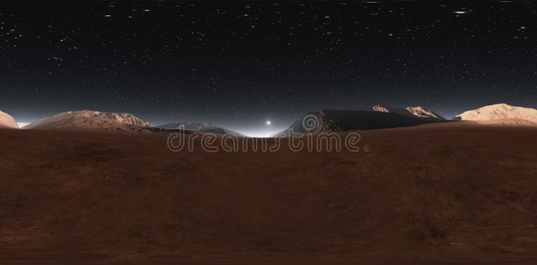 Panorama of Mars Sunset, Environment HDRI Map. Equirectangular ...
