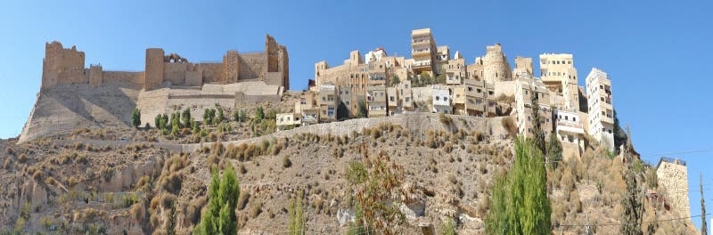 Panorama of Al -Karak Castle in Jordan Stock Photo - Image of mountain ...