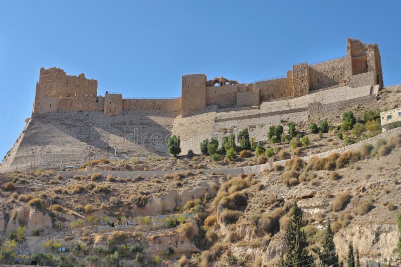 Panorama of Al -Karak Castle in Jordan Stock Image - Image of arabic ...