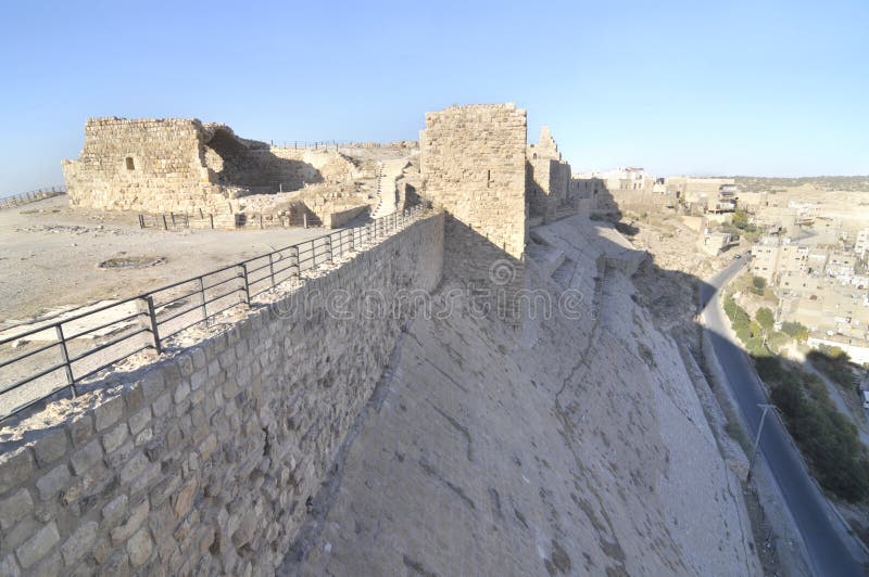 Panorama of Al -Karak Castle in Jordan Stock Photo - Image of mountain ...