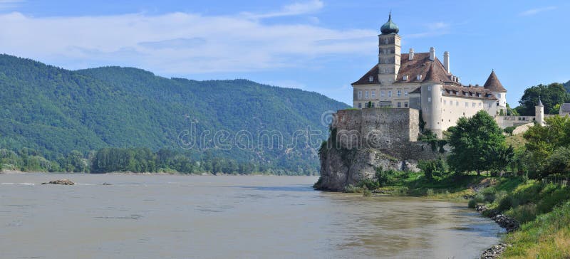 Panorama of the Medieval Castle on a River. Stock Photo - Image of ...
