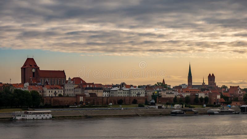 Panorama of of Medieval Town. Torun. Stock Photo - Image of nostalgic ...