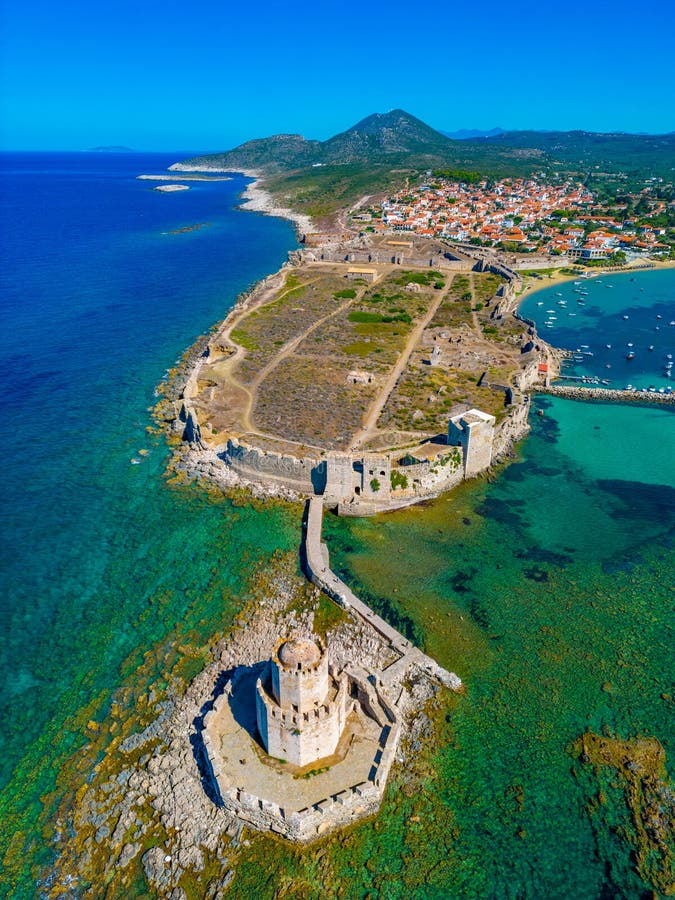 Panorama of Methoni Castle in Greece Stock Photo - Image of fort ...