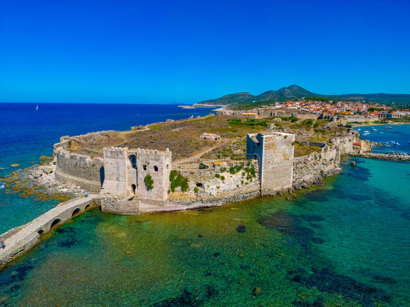 Panorama of Methoni Castle in Greece Stock Photo - Image of messenia ...