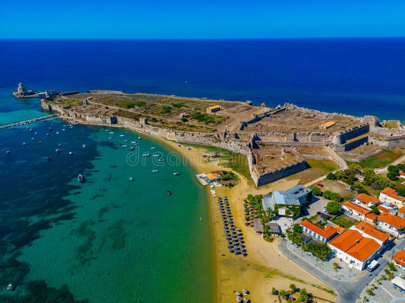 Panorama of Methoni Castle in Greece Stock Photo - Image of panorama ...
