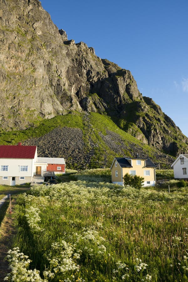 Midnight Sun in Eggun in Norway Stock Image - Image of clouds, overview ...