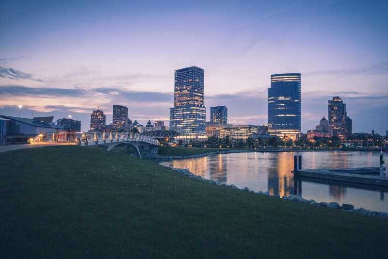 Panorama of Milwaukee stock image. Image of panoramic - 23548577