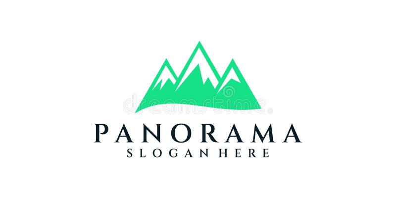 Panorama Minimal Mountain Logo Design Inspiration Stock Vector ...