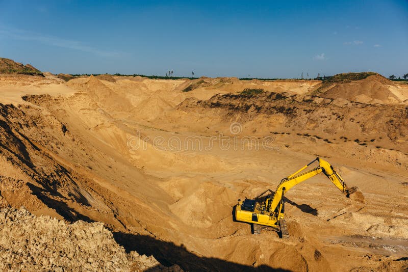 Panorama of Mining Quarry - View from Above, Open Cast Mining Sand ...