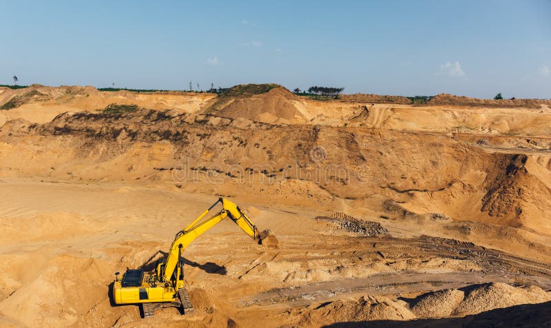 Panorama of Mining Quarry - View from Above, Open Cast Mining Sand ...