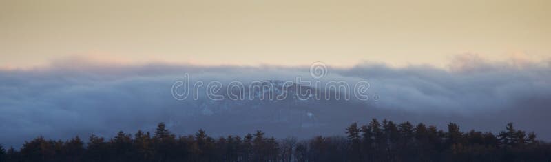 Panorama Of Mist Over Mountains Stock Image - Image of shape, dell ...