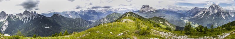 Panorama from Monte Rite, Dolomites, Alps, Italy Stock Image - Image of ...