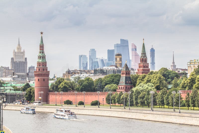 Panorama of the Moscow Kremlin Stock Photo - Image of kremlin, sunny ...
