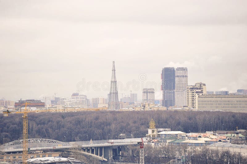 Panorama of Moscow from the Observation Platform of the Vorobyovy Gory ...