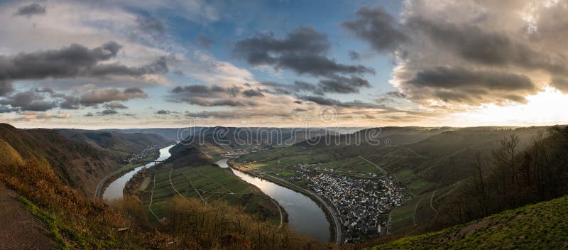 Bremm,Mosel River Bend,germany Stock Image - Image of famous, tourists ...