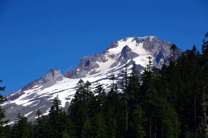 Panorama of Mount Hood, Volcano in the Cascade Range, Oregon Stock ...