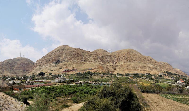 Panorama of the Mount of Temptation, Israel. Stock Image - Image of ...