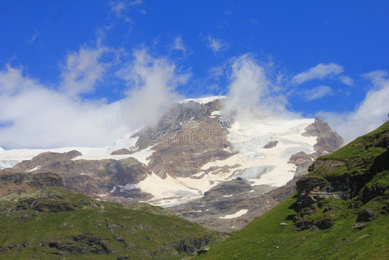 Mountain Range of Monte Rosa in Summer Stock Photo - Image of summer ...