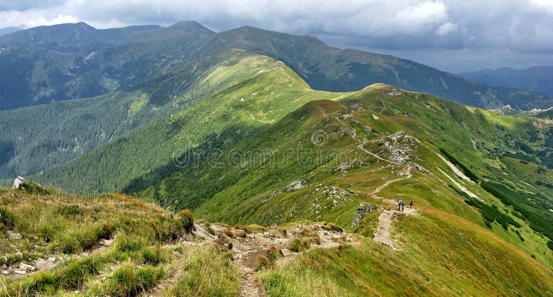 Panorama of Mountain Ridge from Path Running Along Top. Stock Image ...