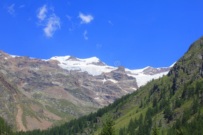 Panorama of Mountains with Monte Rosa Mountain Range Stock Image ...