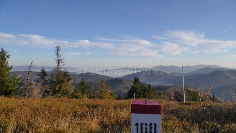 Panorama of Mountains on the National Border. Horizontal Stock Photo ...