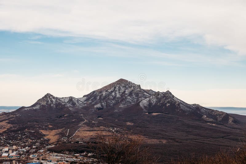 Panorama of Mountains, Volcano in Autumn Stock Photo - Image of beauty ...
