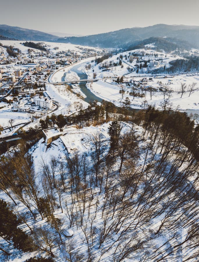 Panorama of Muszyna stock photo. Image of poland, aerial - 217820208