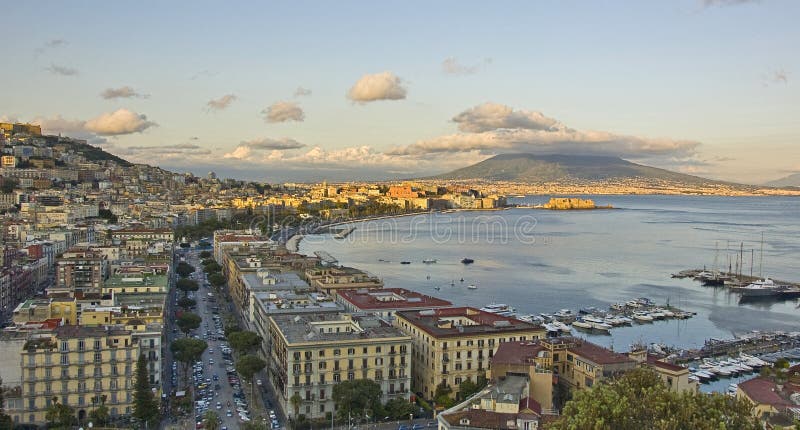 Panorama of Naples bay stock image. Image of panorama - 14633093