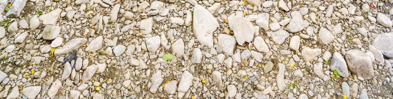 Panorama of Naturally Polished River Washed Rocks and Pebbles ...