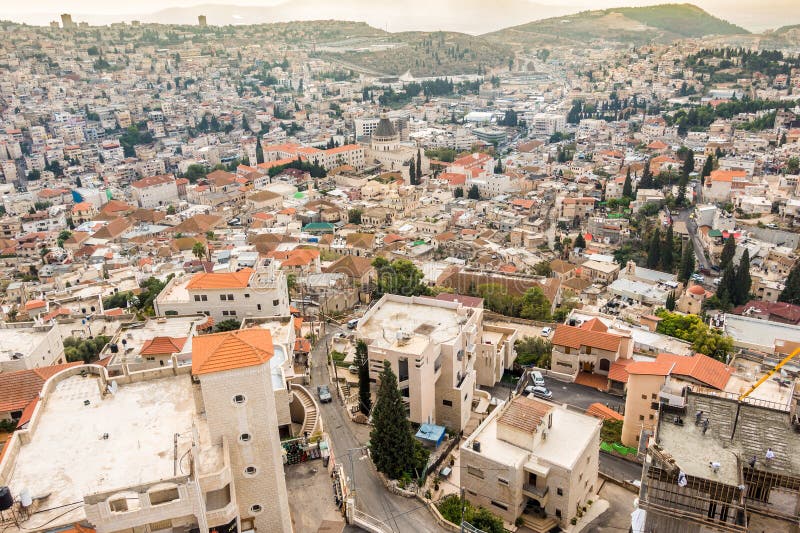 Panorama of Nazareth, Israel Stock Image - Image of landscape, asia ...