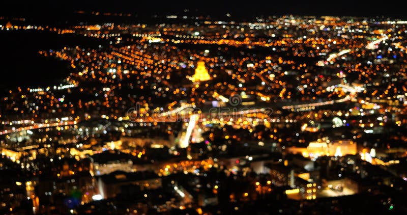 Tbilisi. Panorama of Night City in Light of Night Lights Stock Footage ...