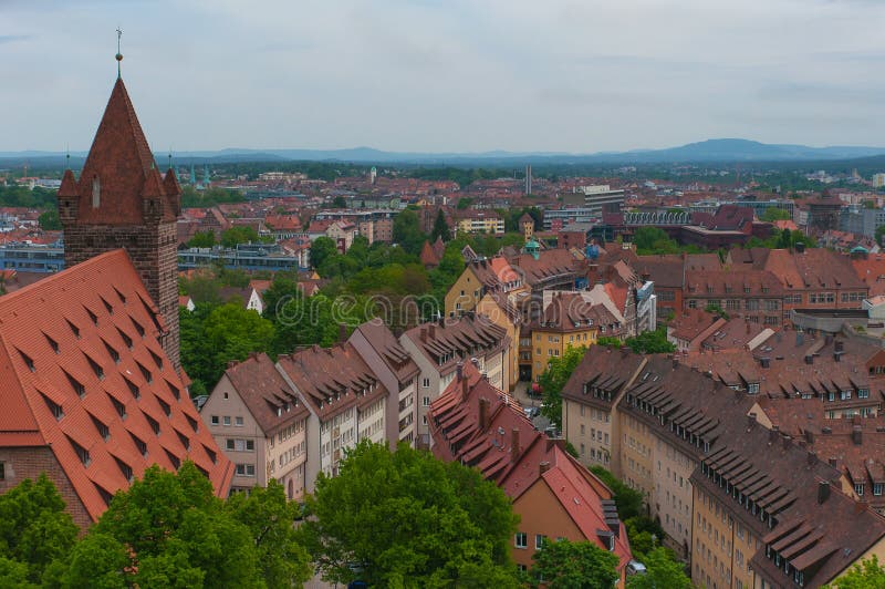 Panorama of Nuremberg. stock photo. Image of landscape - 56653988