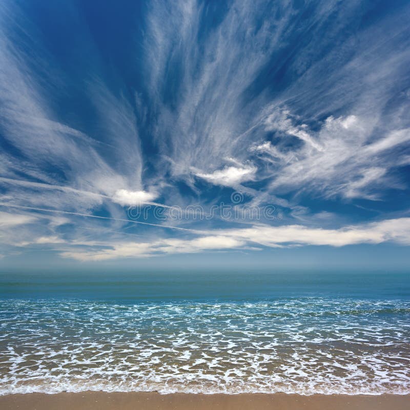 Panorama of the Ocean Shore Stock Photo - Image of tourism, scenic ...