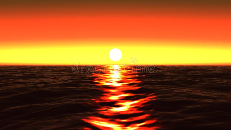 Panorama of the Ocean Sunset, Sea Sunset Stock Illustration ...