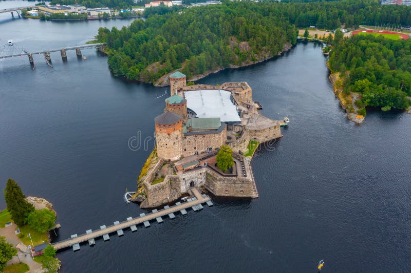 Panorama of Olavinlinna Castle in Savonlinna, Finland Stock Image ...