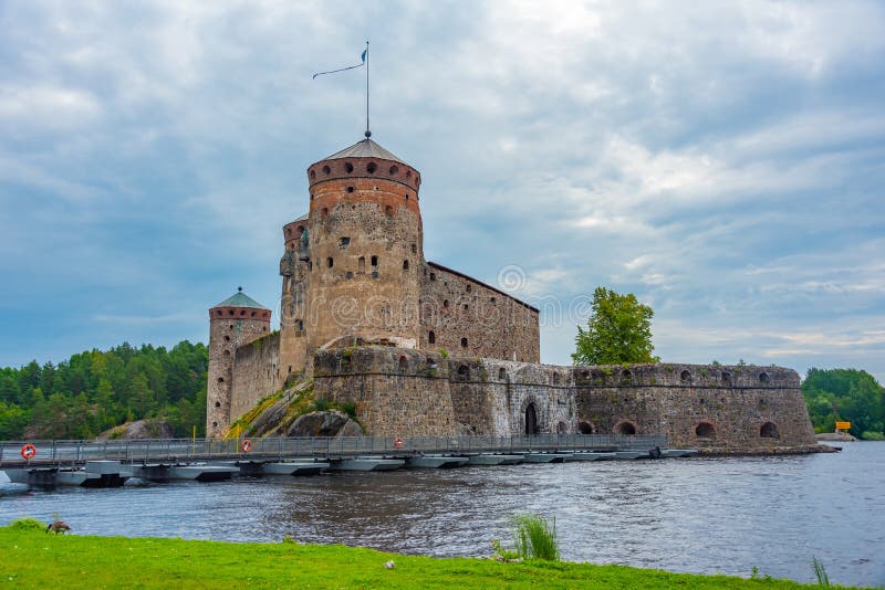 Panorama of Olavinlinna Castle in Savonlinna, Finland Stock Image ...
