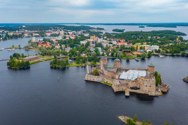 Panorama of Olavinlinna Castle in Savonlinna, Finland Stock Image ...