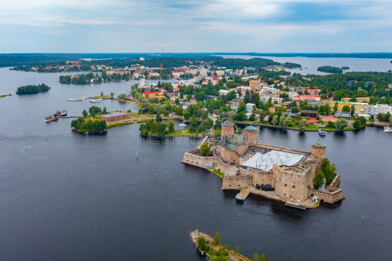 Panorama of Olavinlinna Castle in Savonlinna, Finland Stock Image ...