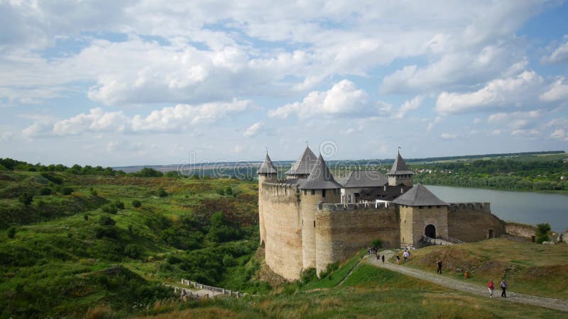 Panorama of Old Castle. Stone Castle with a Strong Wall Stock Footage ...