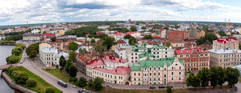 Panorama of the Old City of Vyborg Stock Image - Image of landscapes ...