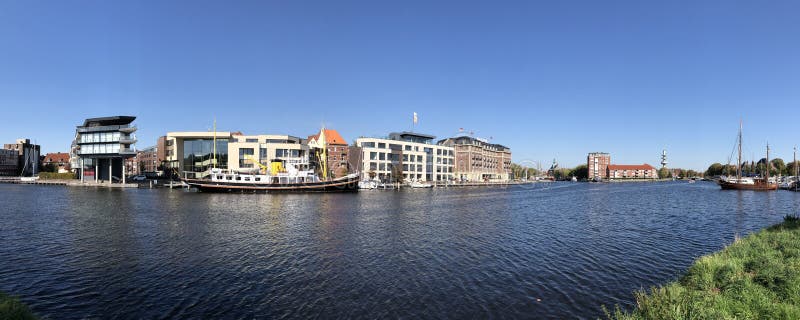 Panorama from the Old Inland Port in Emden Stock Image - Image of ...