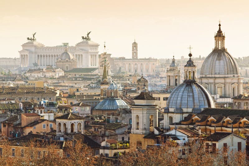 Panorama of Old Town in Rome Stock Photo - Image of eternal ...