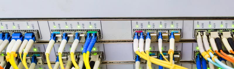 Panorama of Optical Links are on the Central Data Center Router.the ...