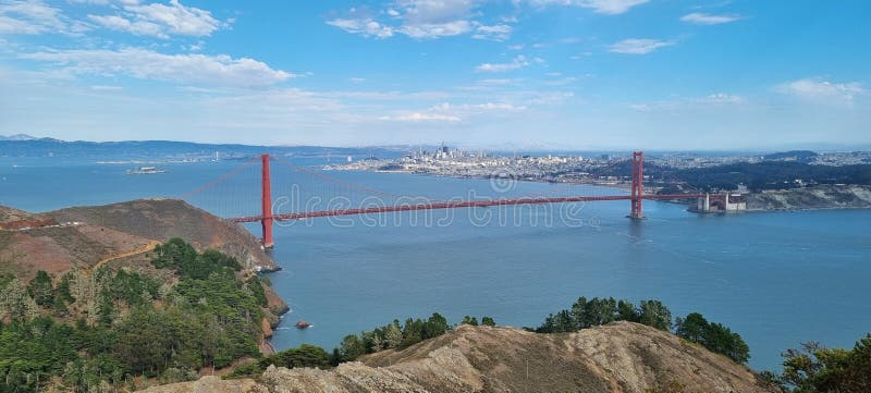 Panorama Over the Golden Gate Bridge and the Bayarea. Stock Image ...